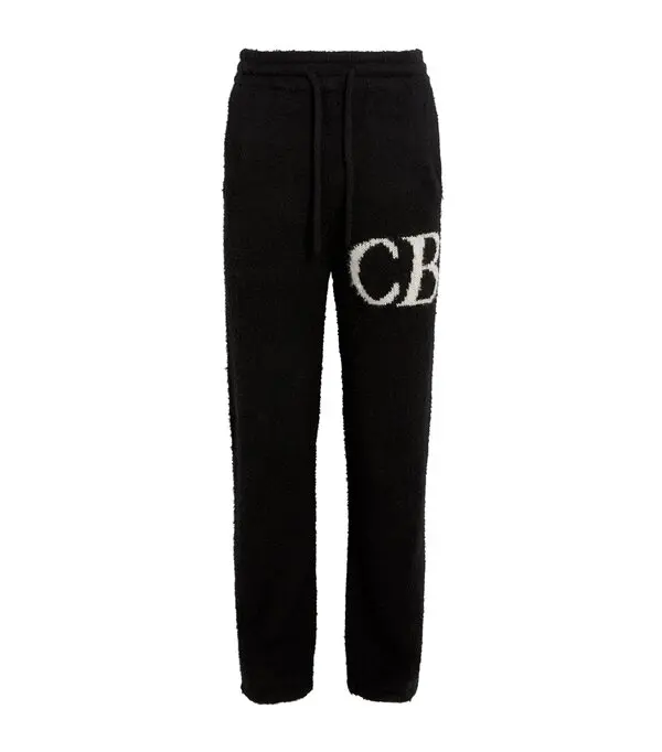 COLE BUXTON Wool-blend Logo Sweatpants - Black