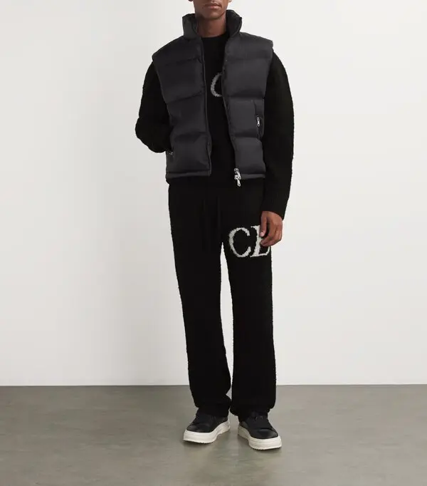 COLE BUXTON Wool-blend Logo Sweatpants - Black