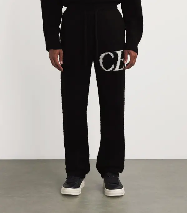 COLE BUXTON Wool-blend Logo Sweatpants - Black