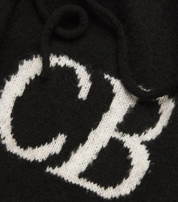 COLE BUXTON Wool-blend Logo Sweatpants - Black