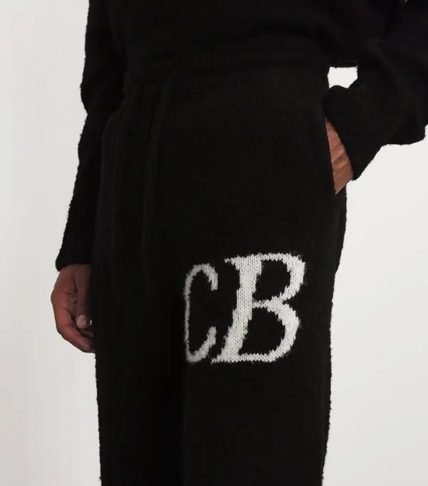 COLE BUXTON Wool-blend Logo Sweatpants - Black