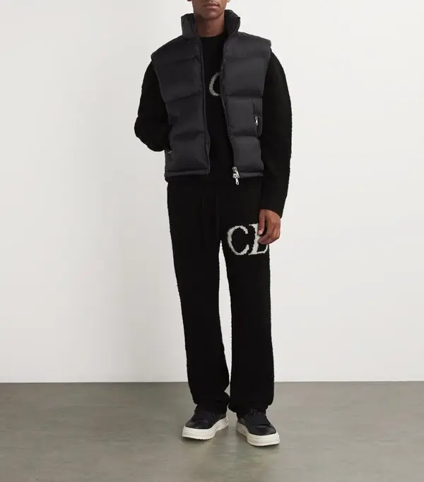 COLE BUXTON Wool-blend Logo Sweatpants - Black
