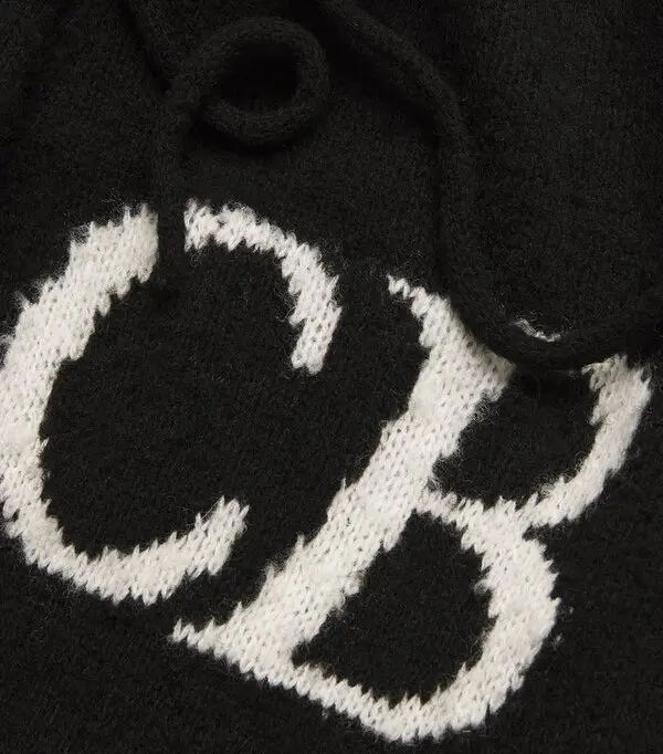 COLE BUXTON Wool-blend Logo Sweatpants - Black