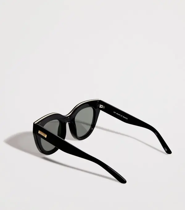 Le Specs Oversized Air Heart Sunglasses - Black