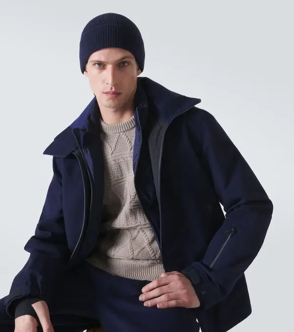 Zegna Ribbed-knit Cashmere Beanie - Blue