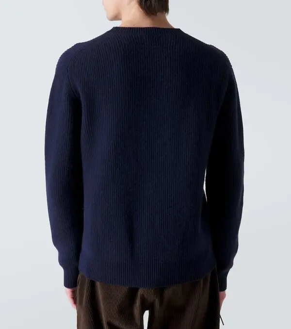 Zegna Ribbed Cashmere Crew Neck Pullover