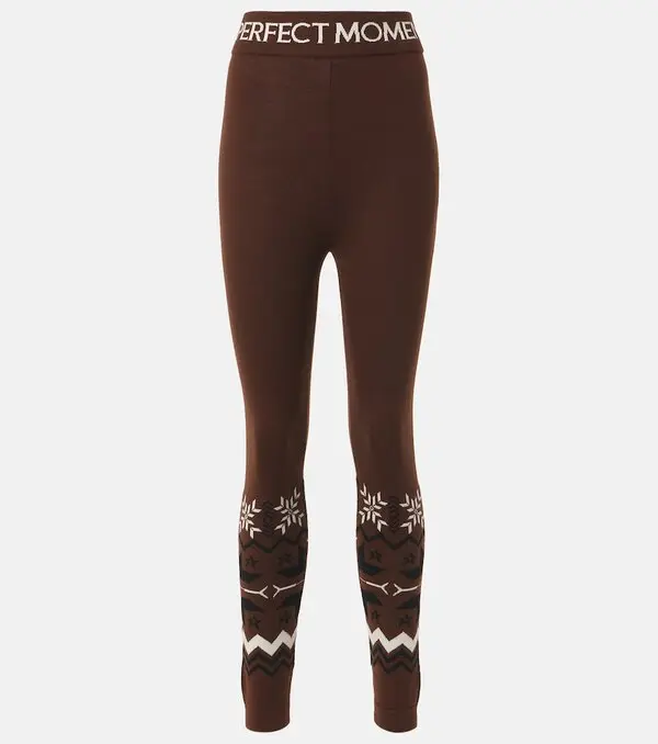 Perfect Moment Nordic Intarsia High-rise Wool Leggings - Brown