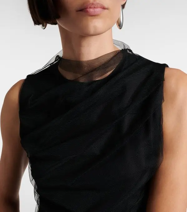 Dorothee Schumacher Draped Tulle Top - Black