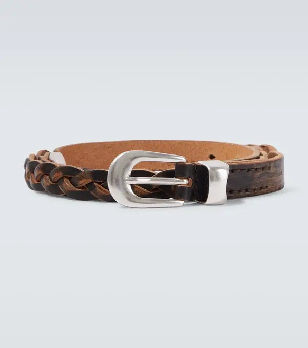Our Legacy 20mm Braided Leather Belt - Black