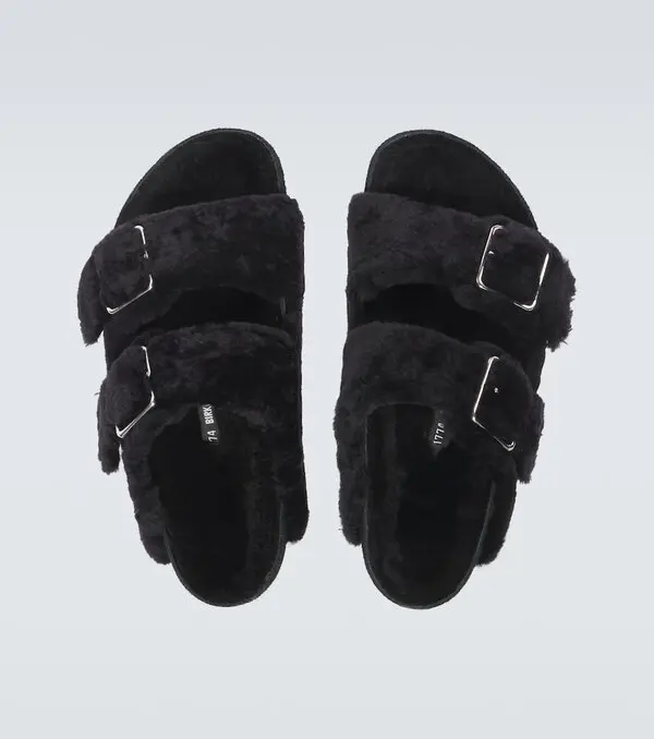 BIRKENSTOCK Arizona Shearling-lined Suede Sandals
