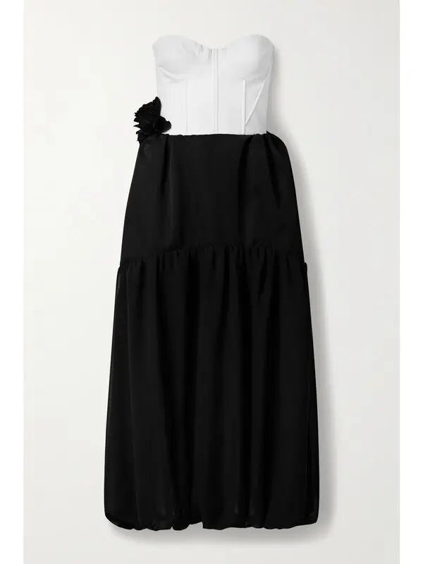 KIKA VARGAS Glenn Strapless Midi Dress - Black