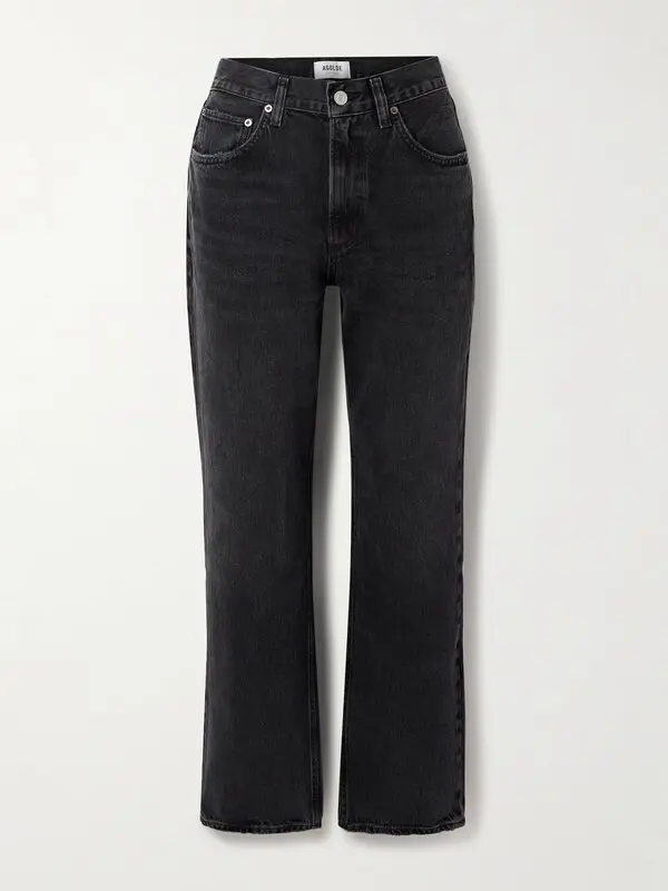 AGOLDE Valen Mid-rise Straight-leg Organic Jeans - Black