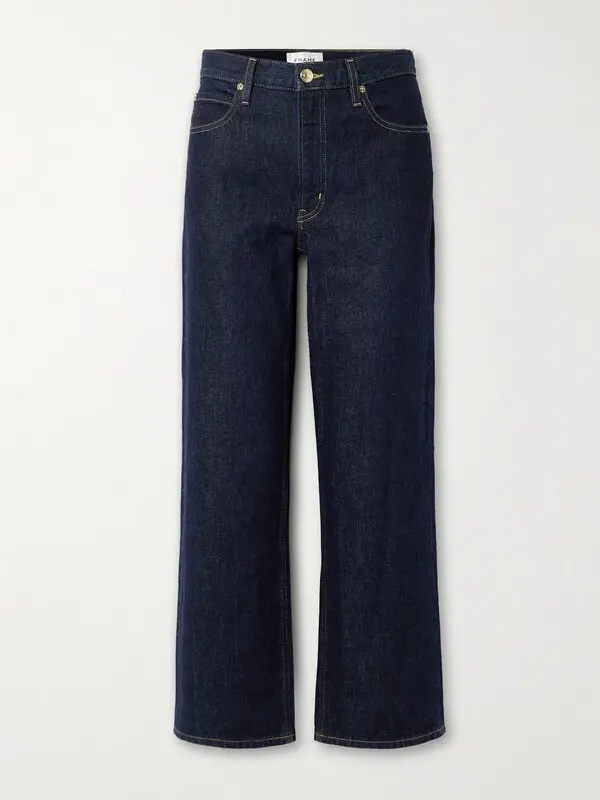 FRAME The Hang Cropped High-rise Straight-leg Jeans