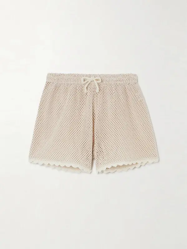 Sea Sally Crocheted Cotton Shorts