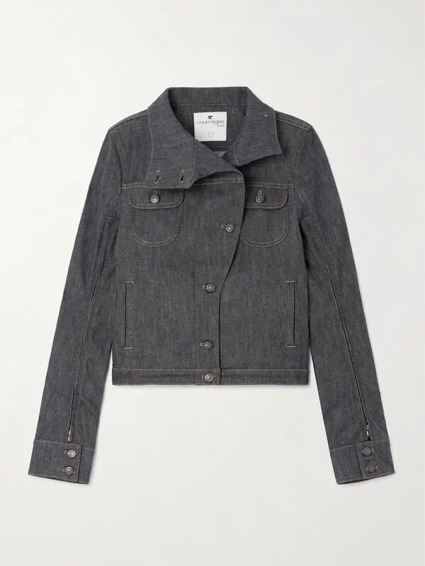 COURREGES Courrèges Convertible Denim Jacket - Gray