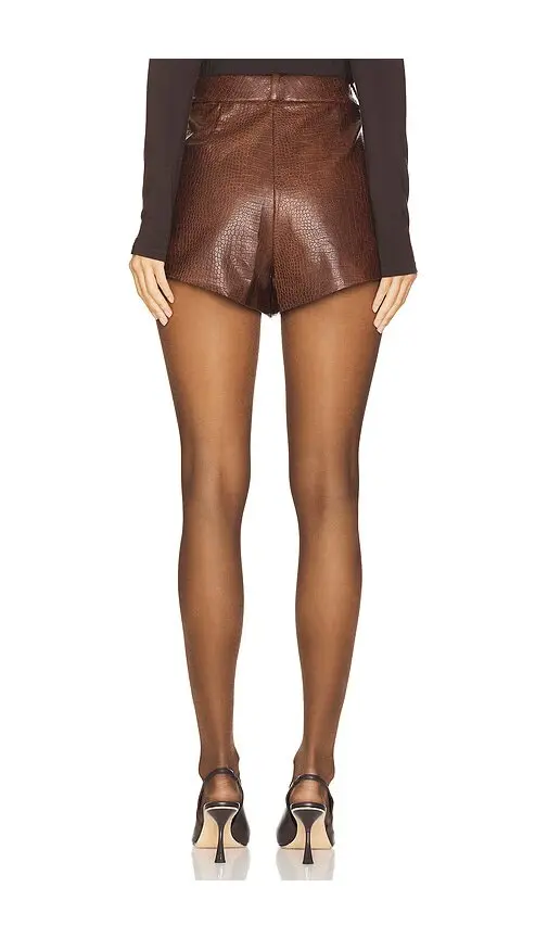 Ronny Kobo Zaree Faux Leather Shorts