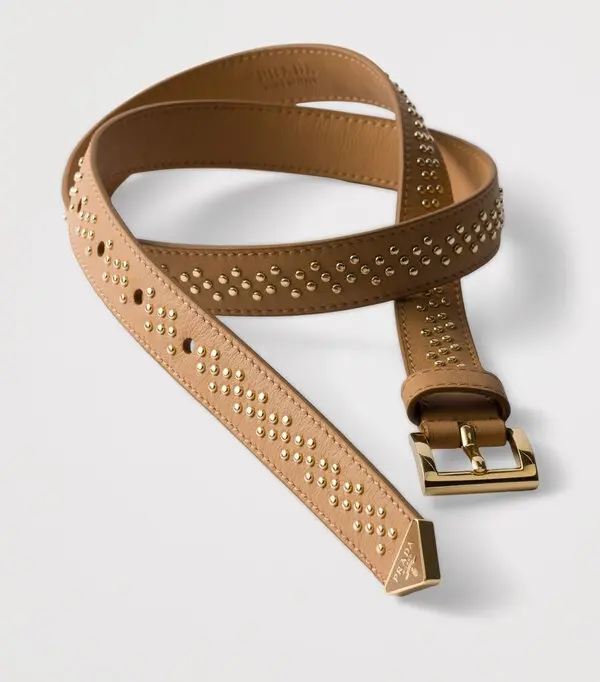 Prada Leather Studded Belt