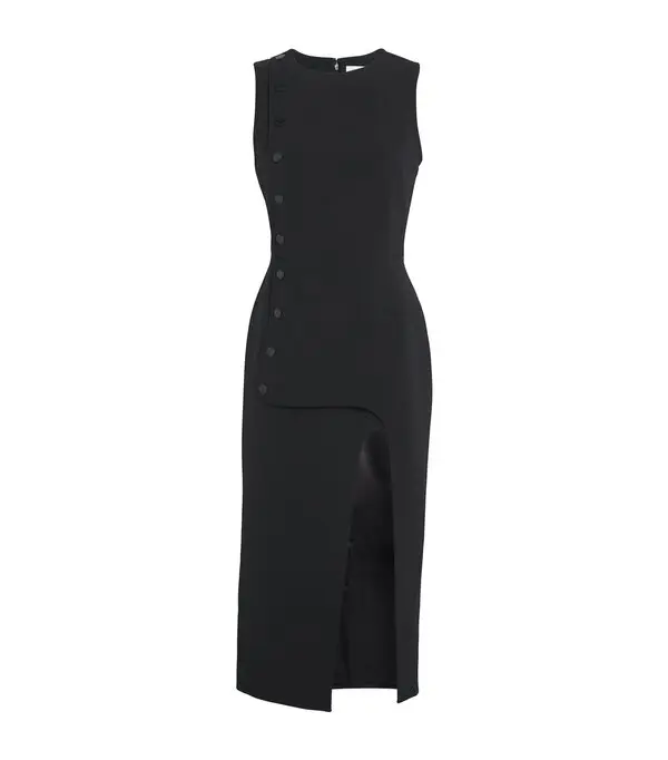 Claudie Pierlot Embellished Midi Dress With Slit - Black