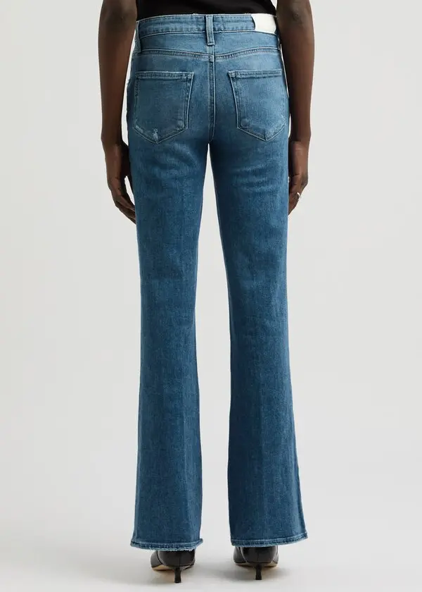 Paige Laurel Canyon Bootcut Jeans In Rock Show Distressed
