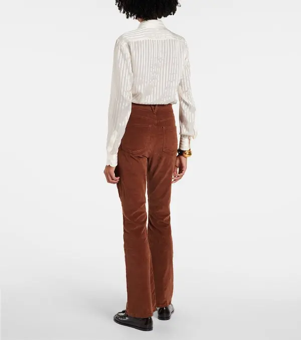 Veronica Beard Cameron Cotton Corduroy Flared Pants