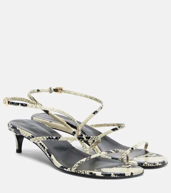 Khaite Loop 35" Snake-effect Leather Sandals - Multicoloured