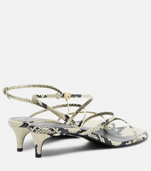 Khaite Loop 35" Snake-effect Leather Sandals - Multicoloured