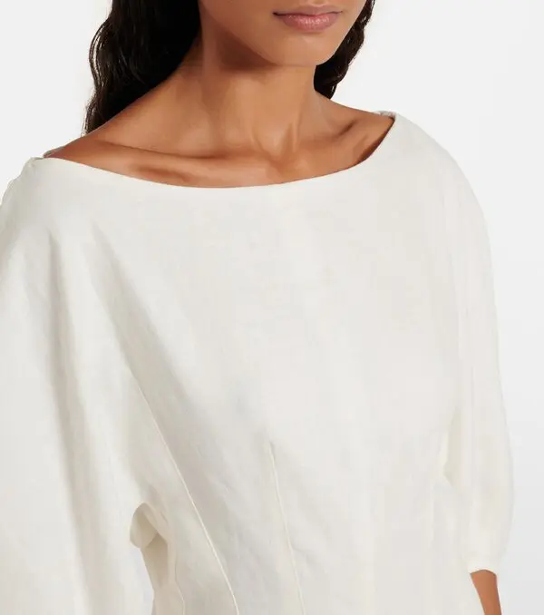 Faithfull The Brand Puff Sleeve Linen Minidress