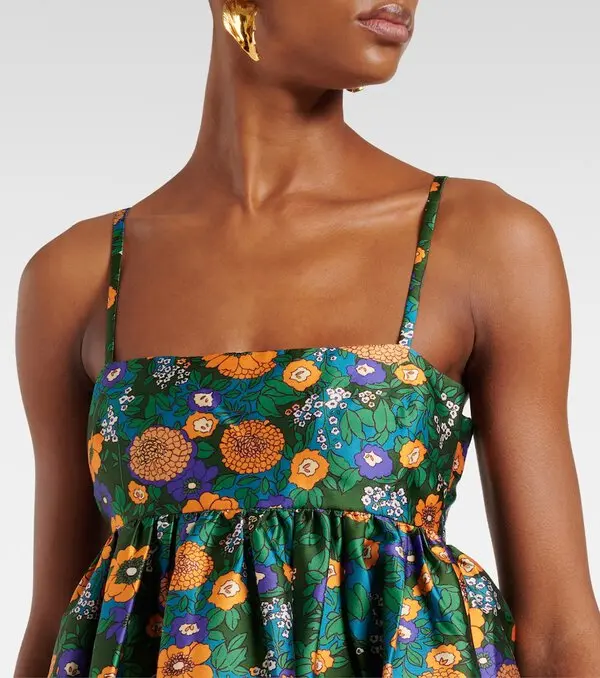 ALEMAIS Printed Open-back Midi Dress