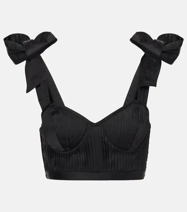Poupette St Barth Carla Halterneck Crop Top - Black