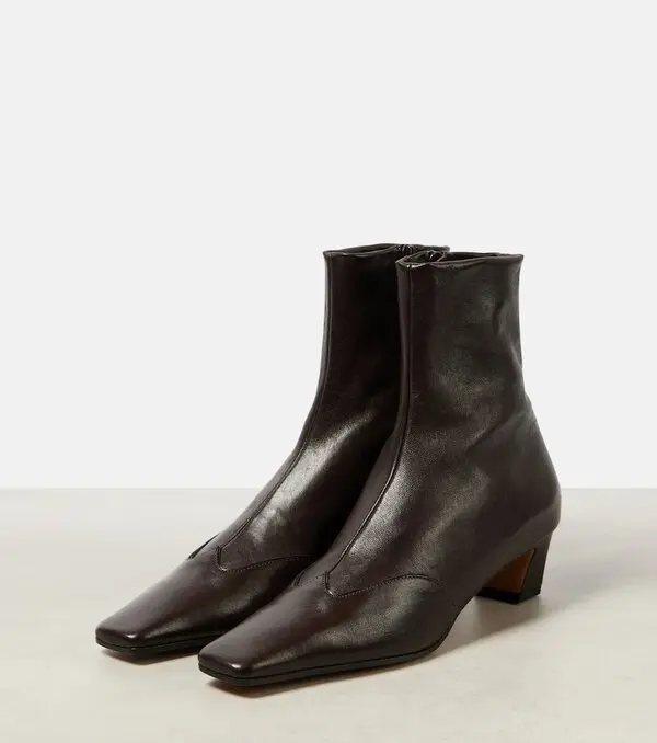 Khaite Nevada Leather Ankle Boots