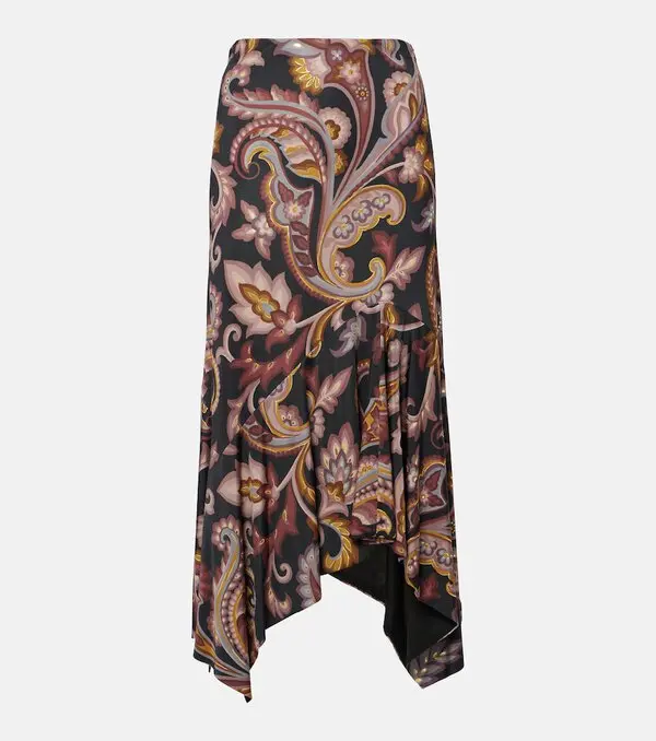 Etro Paisley Print Jersey Maxi Skirt - Multicoloured
