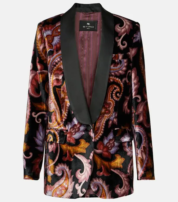 Etro Paisley Velvet Blazer - Multicoloured