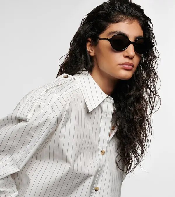 Khaite X Oliver Peoples Round Frame Sunglasses - Black