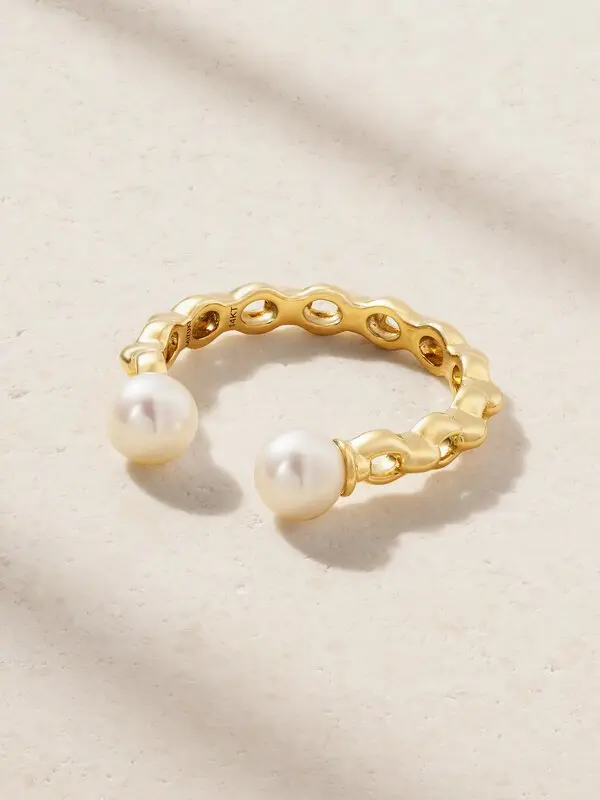 Mizuki 14 Karat And Pearl Ring - Gold