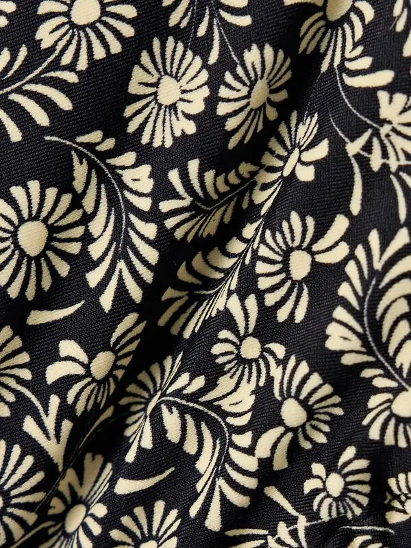 Matteau The String" Floral-print Recycled Triangle Bikini Top - Black