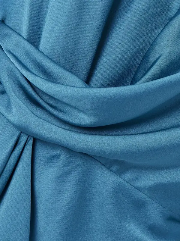 Simkhai Talit Draped Satin Mini Dress - Blue