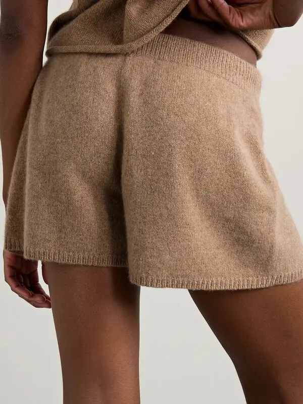 THE ELDER STATESMAN Cashmere Lounge Shorts - Brown