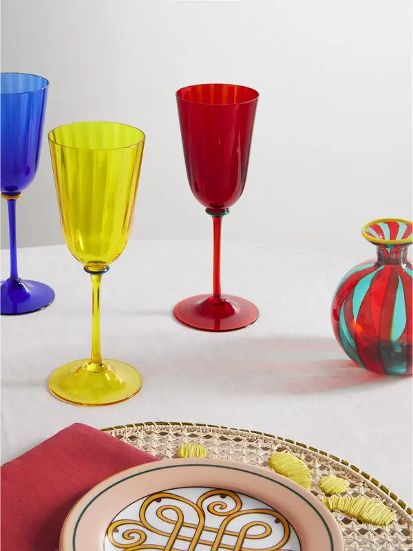 La DoubleJ Set Of Eight Murano Wine Glasses - Multi
