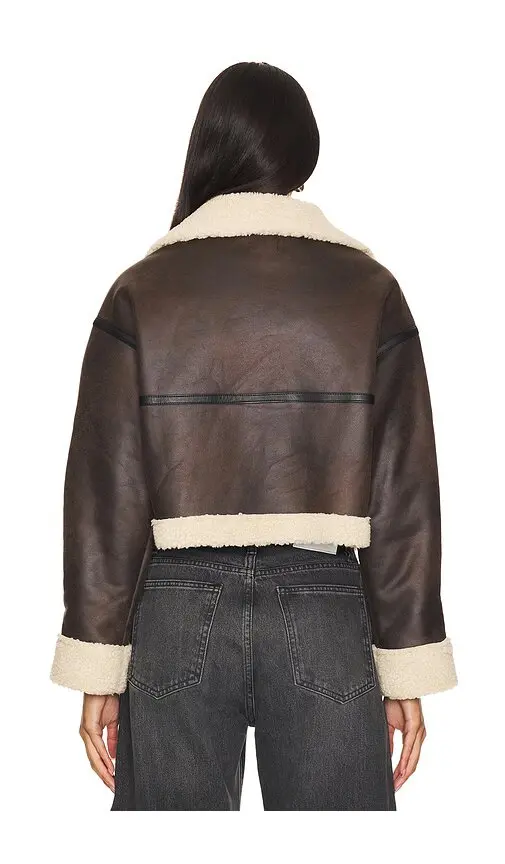 Superdown Faux Leather Biker Jacket With Faux Fur Trim
