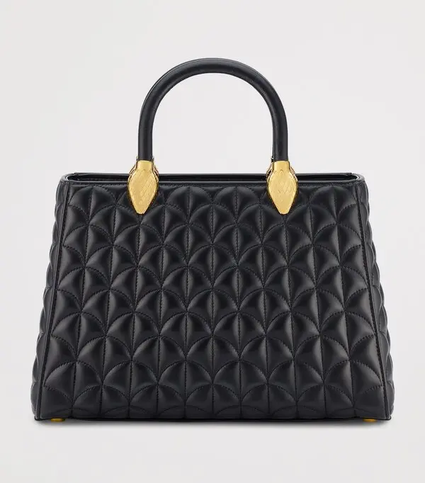 BVLGARI Leather Serpentine Duo Top-handle Bag