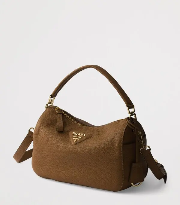 Prada Small Grained Leather Top Handle Bag