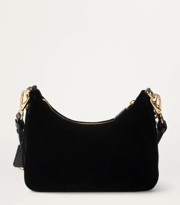 Prada Velvet Re-edition Shoulder Bag - Black
