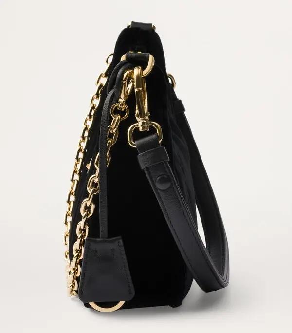 Prada Velvet Re-edition Shoulder Bag - Black