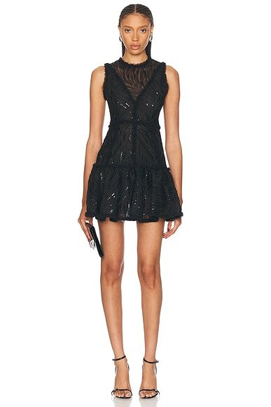 AKNVAS Ellis Dress Fit & Flare, Sequined Tulle