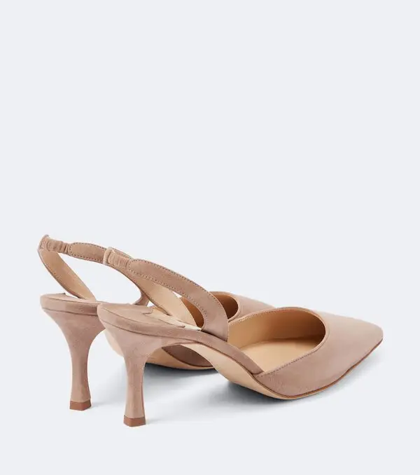 Manolo Blahnik Carolyne 70 Suede Slingback Pumps