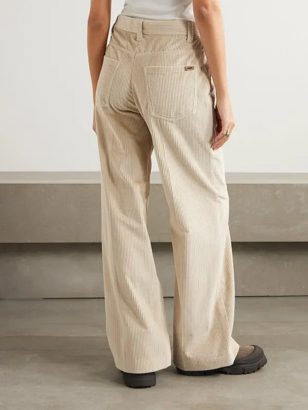 Brunello Cucinelli Cotton-corduroy Wide-leg Pants - Neutrals