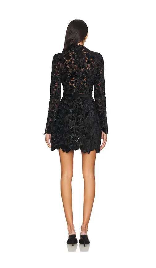 NADINE MERABI Lydia Embroidered Lace Dress - Black