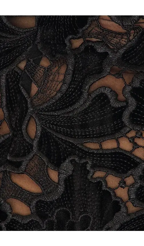 NADINE MERABI Lydia Embroidered Lace Dress - Black