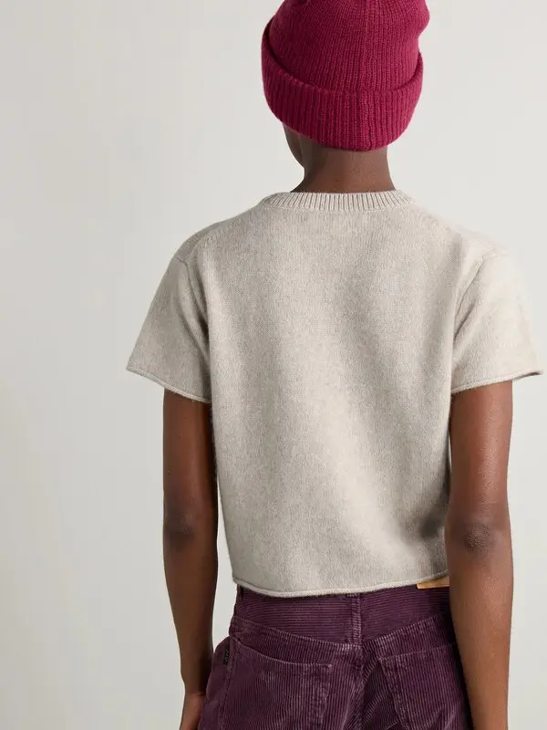 THE ELDER STATESMAN Cashmere Cropped Sweater