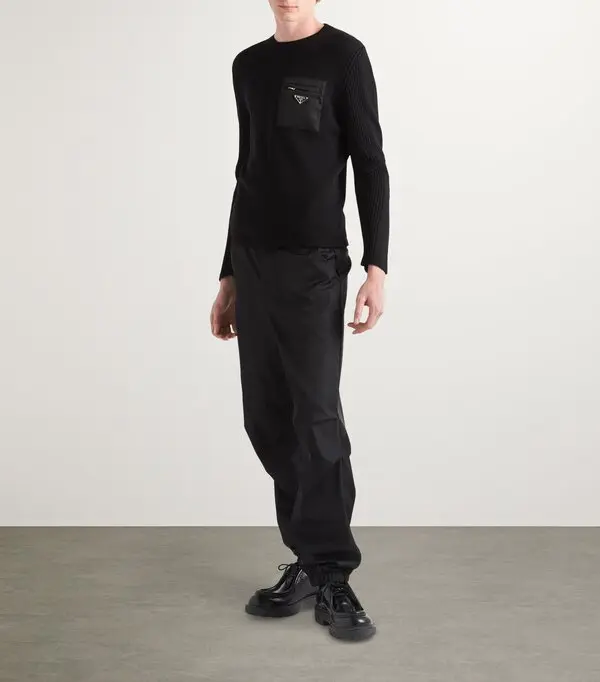Prada Wool And Nylon Trimmed Sweater